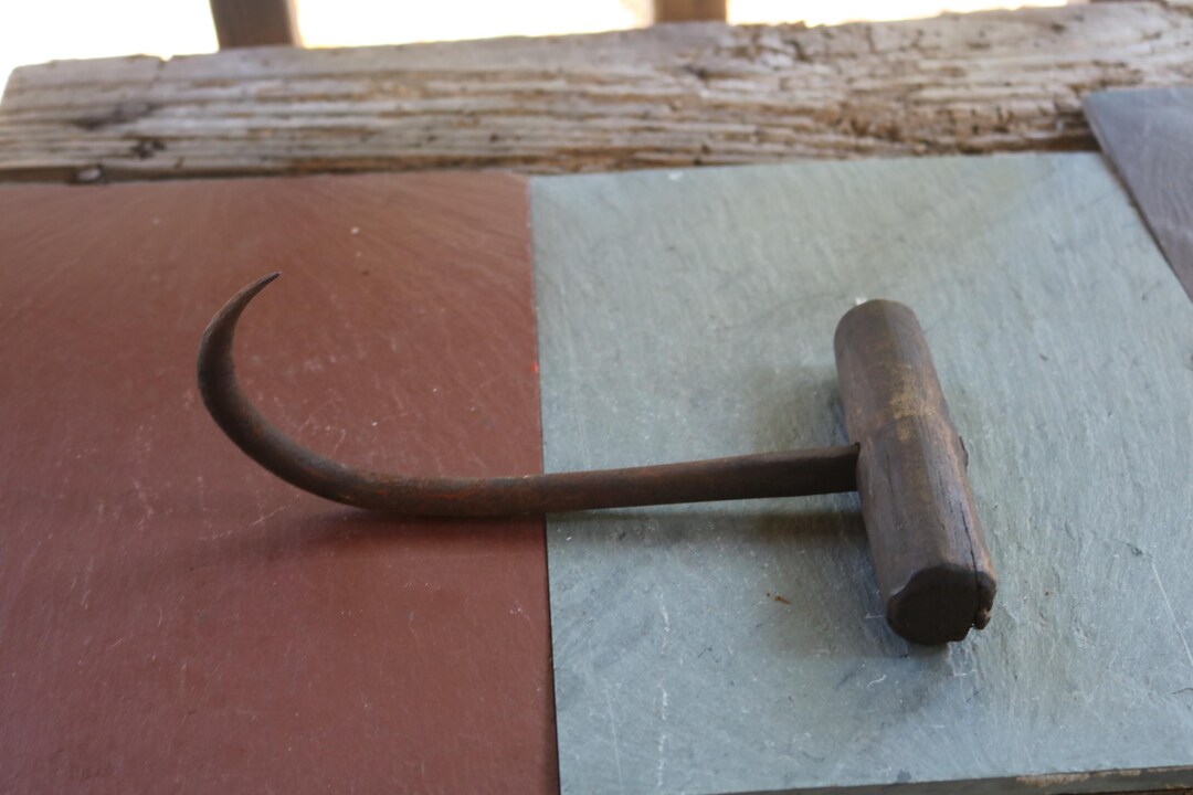20s 30s Primitive Farm Hay Hook or Meat Hook Wooden Handle Tool - Etsy
