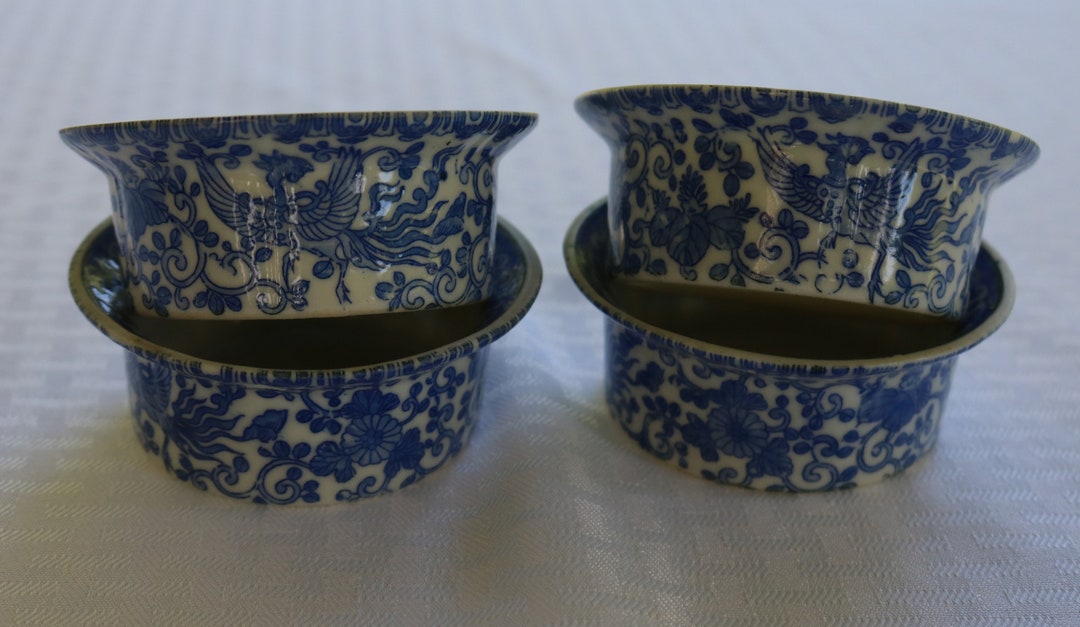 FOUR RAMEKIN Japanese 60's Phoenix Bird Howo Pattern With Kiku Flower ...