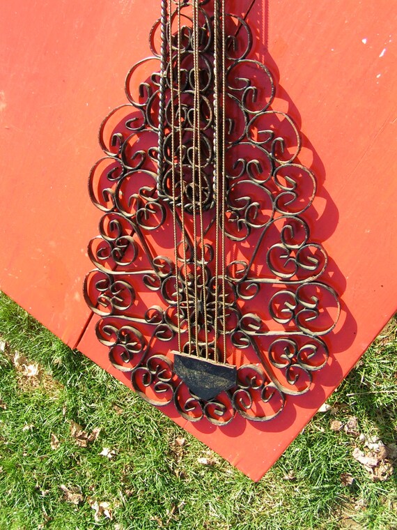 60s Scroll Black Metal Mandolin Guitar Musical Instrument WALL | Etsy