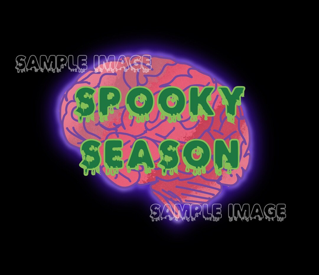 Spooky Season Brain Sticker - Etsy