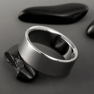 Titanium Wedding Ring in a Flat Profile, Mens or Womens Unisex ...