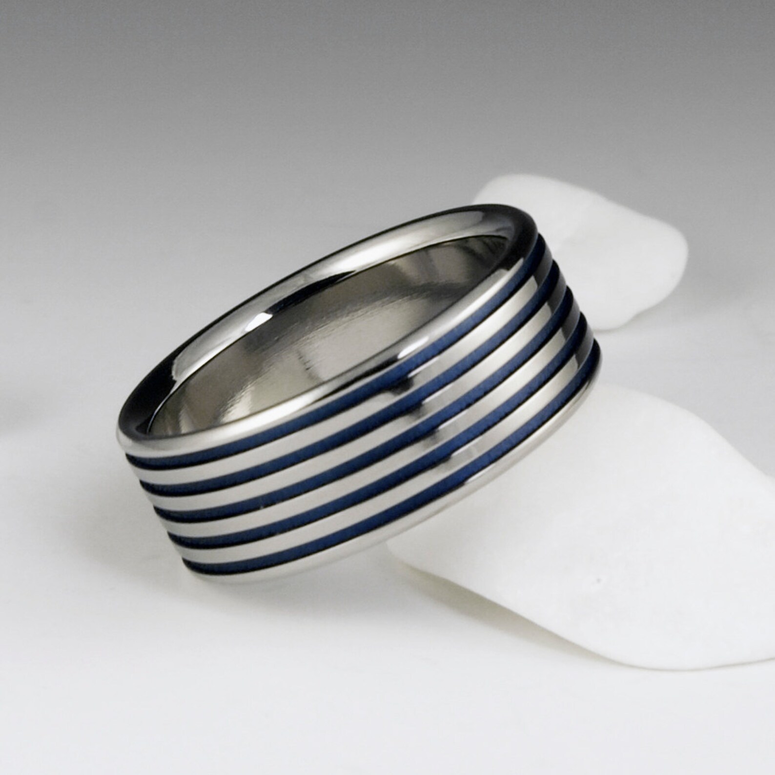Titanium Ring Unique Wedding Band Set, Engagement, Promise or ...