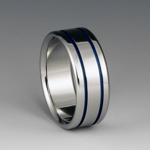 Blue Titanium Ring - Etsy