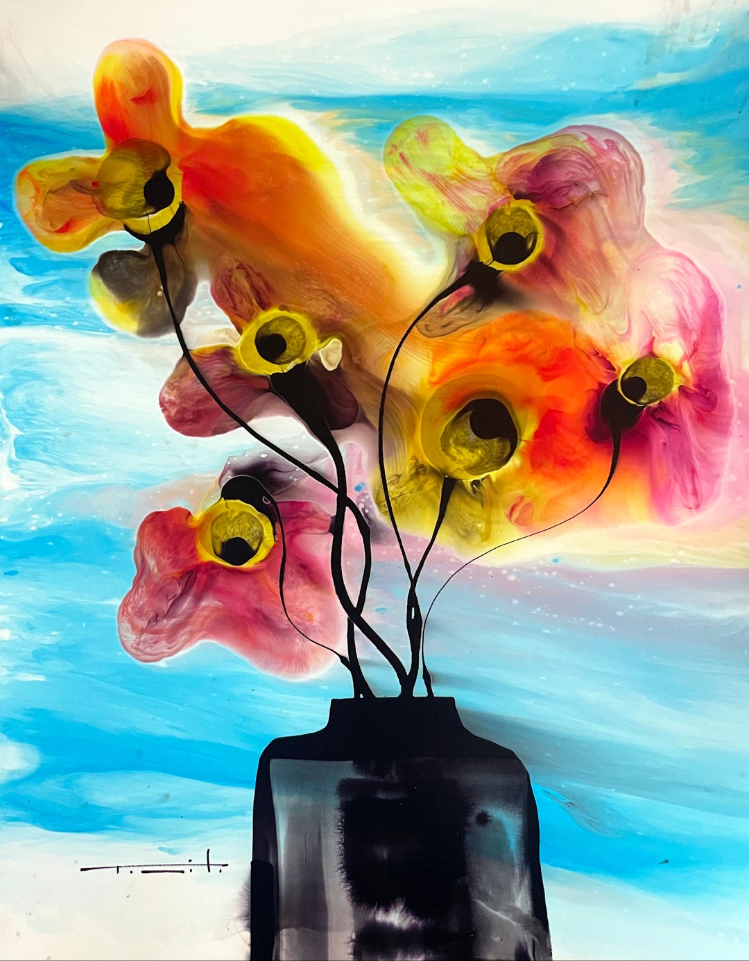 Original Strange Flowers Art: Jose Tonito Painting, 8x10 - Etsy