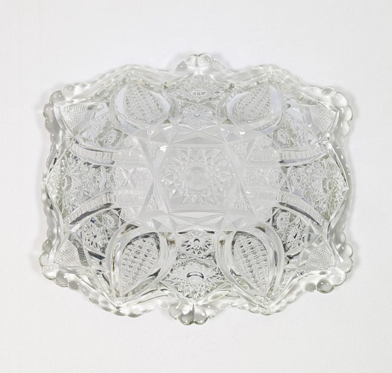 EAPG Indiana Glass #123 Paneled Daisy Pressed Clear Serving Bowl ...