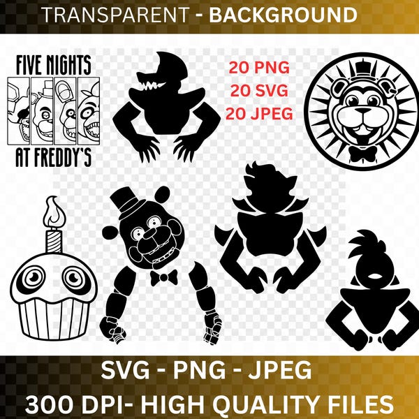 Five Nights at Freddys Svg Black and White - Etsy