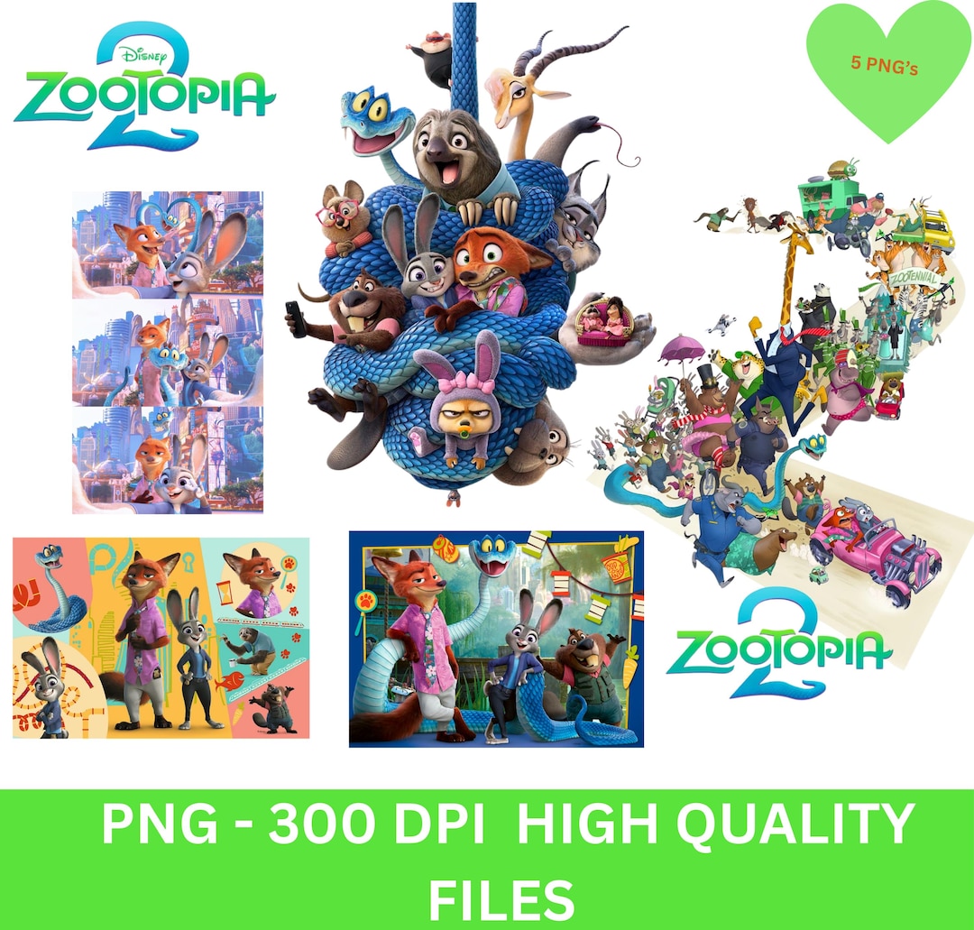 Zootopia 2 - 5 archivos PNG de 300 DPI / Descarga digital - Etsy España