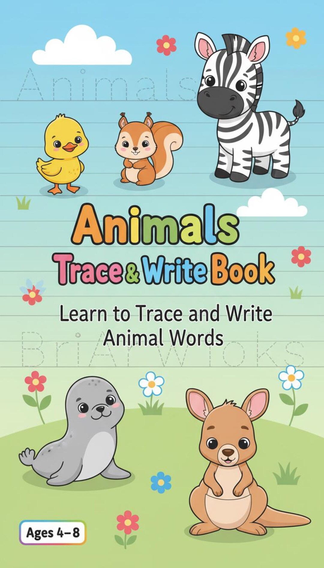 Animals Trace and Write Book for Kids Ages 4-8 | Trace the Word ...