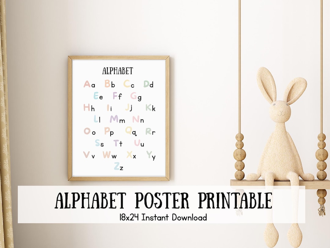 Alphabet Poster Printable | Preschool ABC Wall Art | Montessori ...