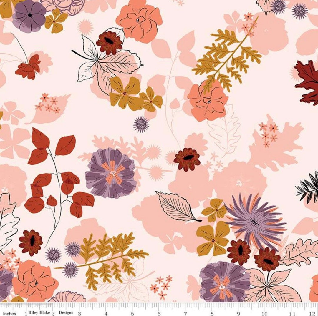 Maple Main Blush Riley Blake Quilting Flower Cotton Fabric - Etsy