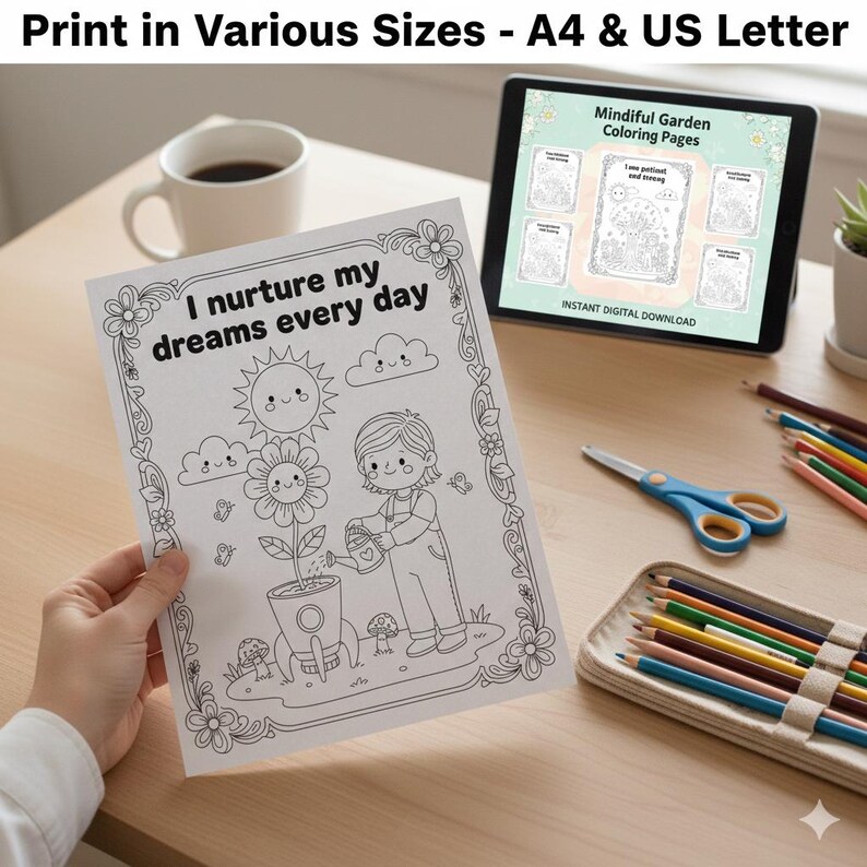 10 Growth Mindset Garden Coloring Pages, Kids Kindness Affirmations ...