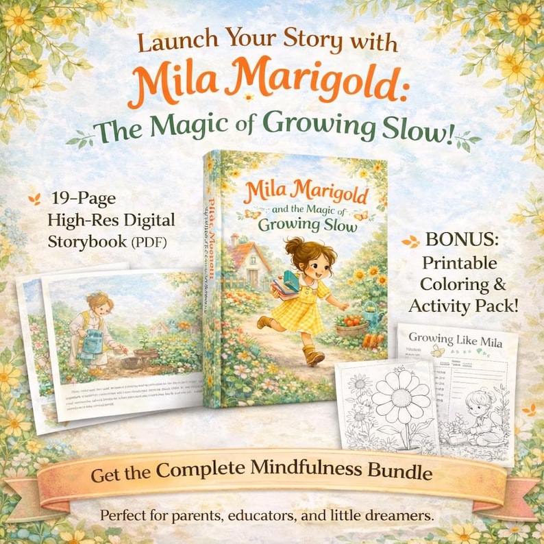 Printable Kids Mindfulness Storybook & Coloring Pack! Mila Marigold ...