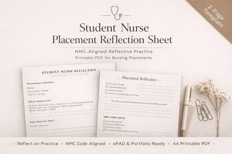 Student Nurse Placement Reflection Sheet | NMC Aligned PDF Download - Etsy