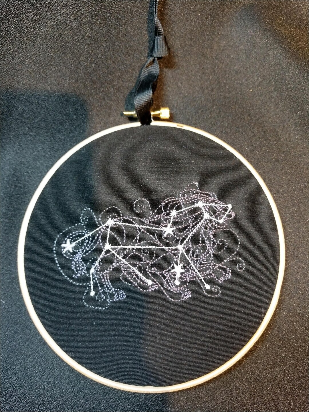 Leo Constellation Glow in the Dark Embroidery Hoop Wall Hanging - Etsy