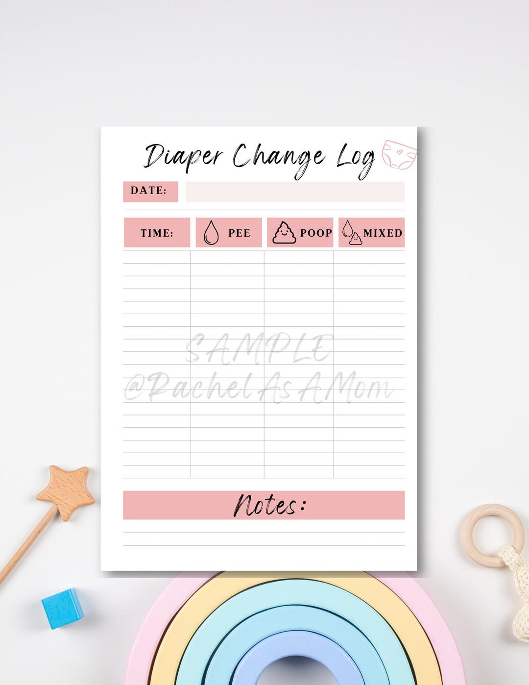 Diaper Change Tracking Log - Etsy