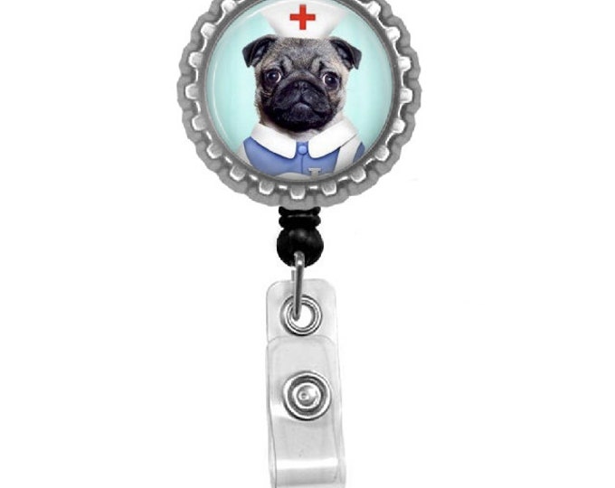 Pug Nurse Badge Reel - Etsy