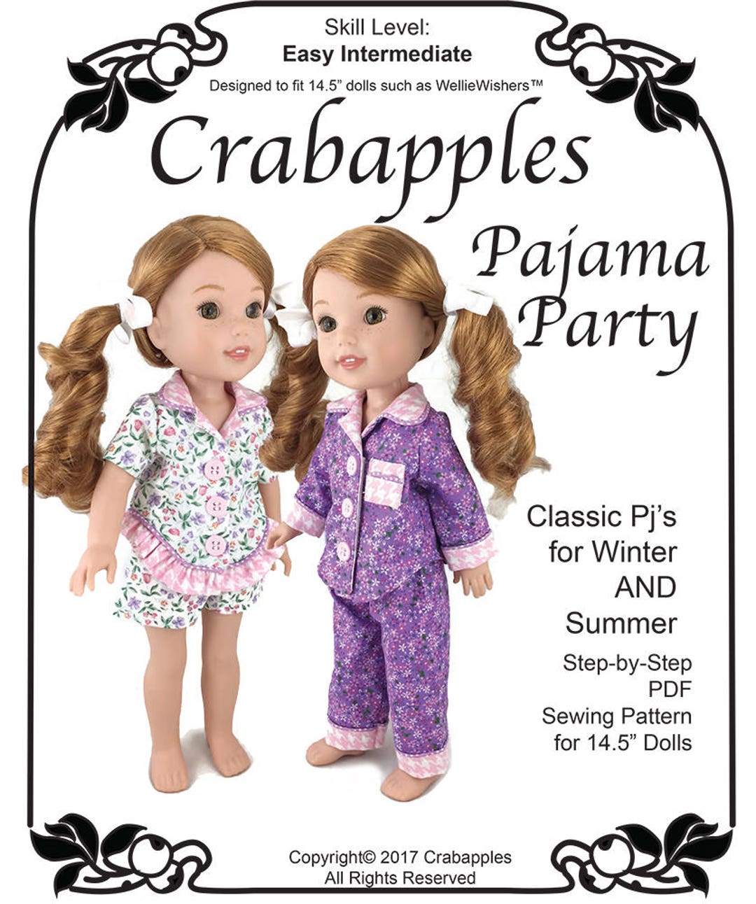 Pajama Party PDF Pattern for 14.5 Inch Dolls, Pj's, Pj, Nightgown, Doll ...