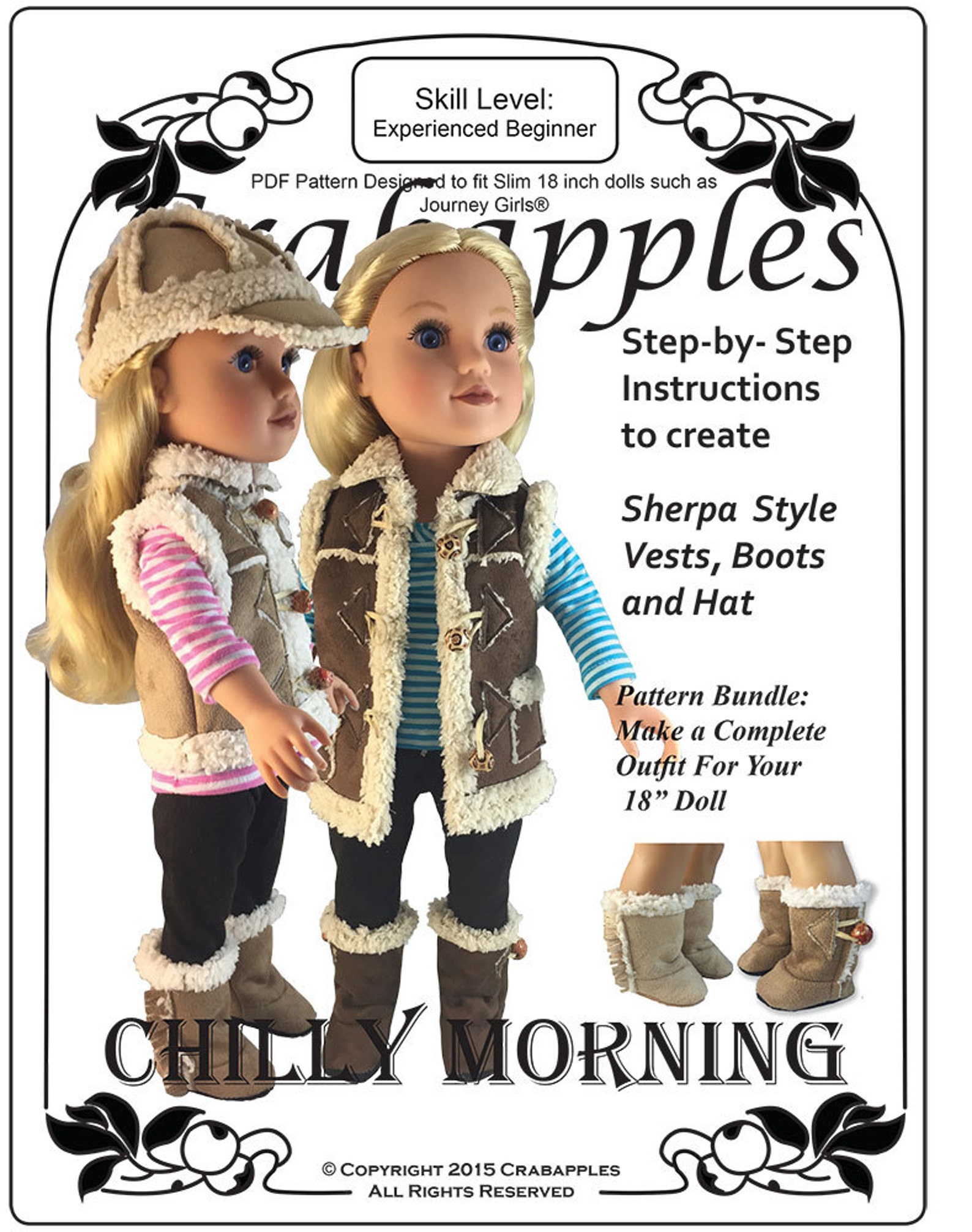 Sherpa Vest Sherpa Hat Sherpa Boots 18 Inch Doll PDF - Etsy