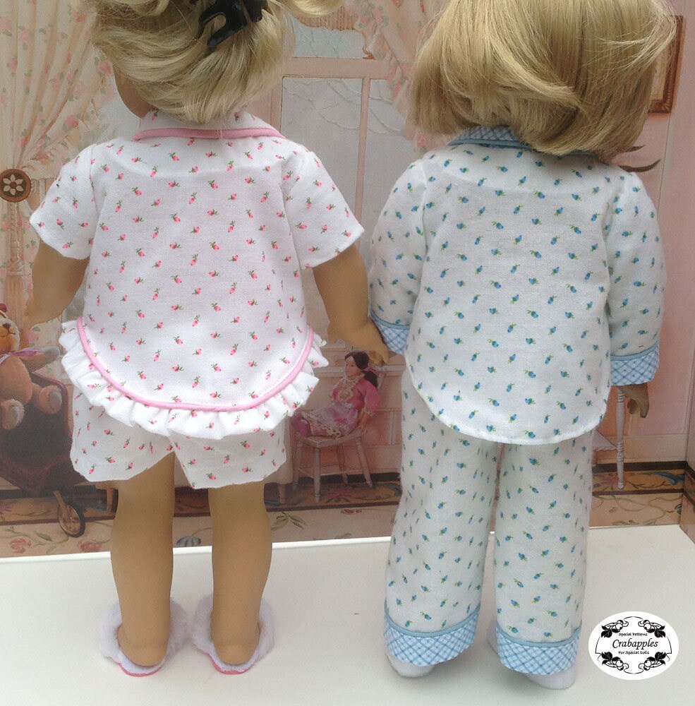 Doll Pajamas PDF Sewing Pattern for 18" Dolls: Summer & Winter ...