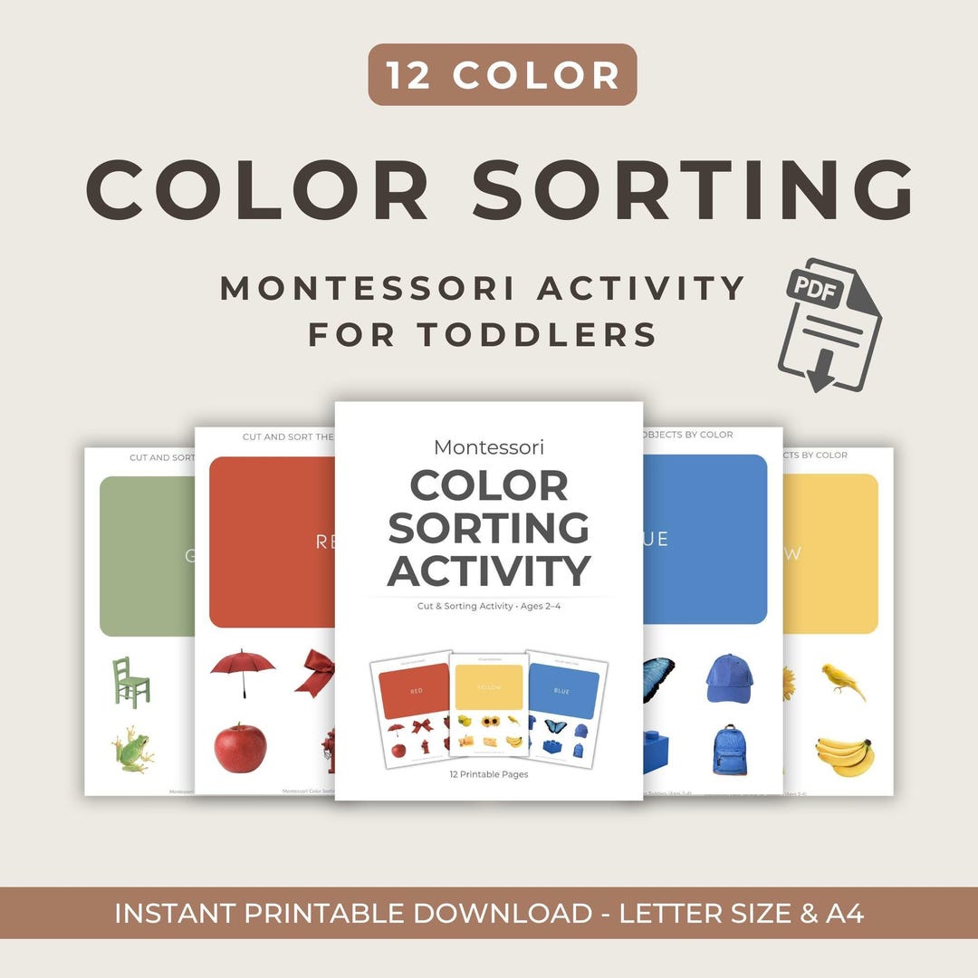 Montessori Color Sorting Activity | 12 Colors Toddler Learning (PDF ...