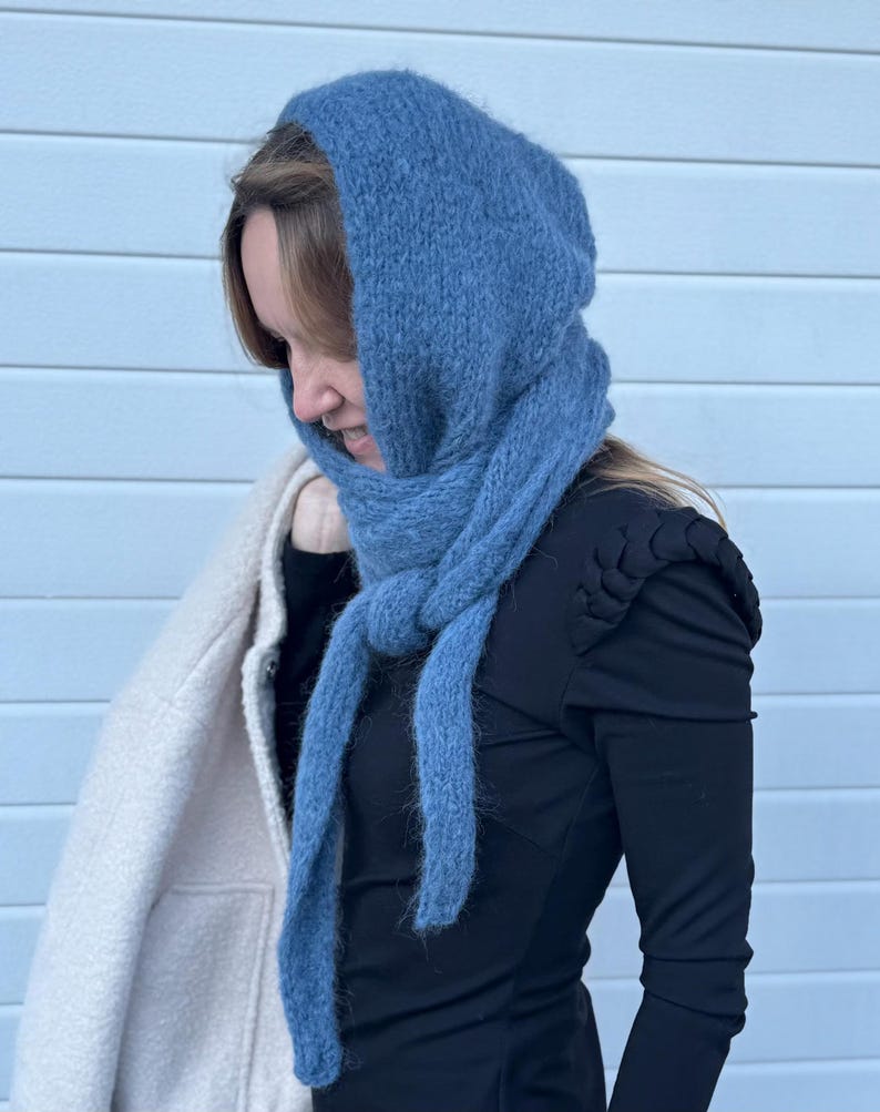 Hooded Scarf Knitting Pattern PDF / Cozy Balaclava Cowl Tutorial / Easy ...