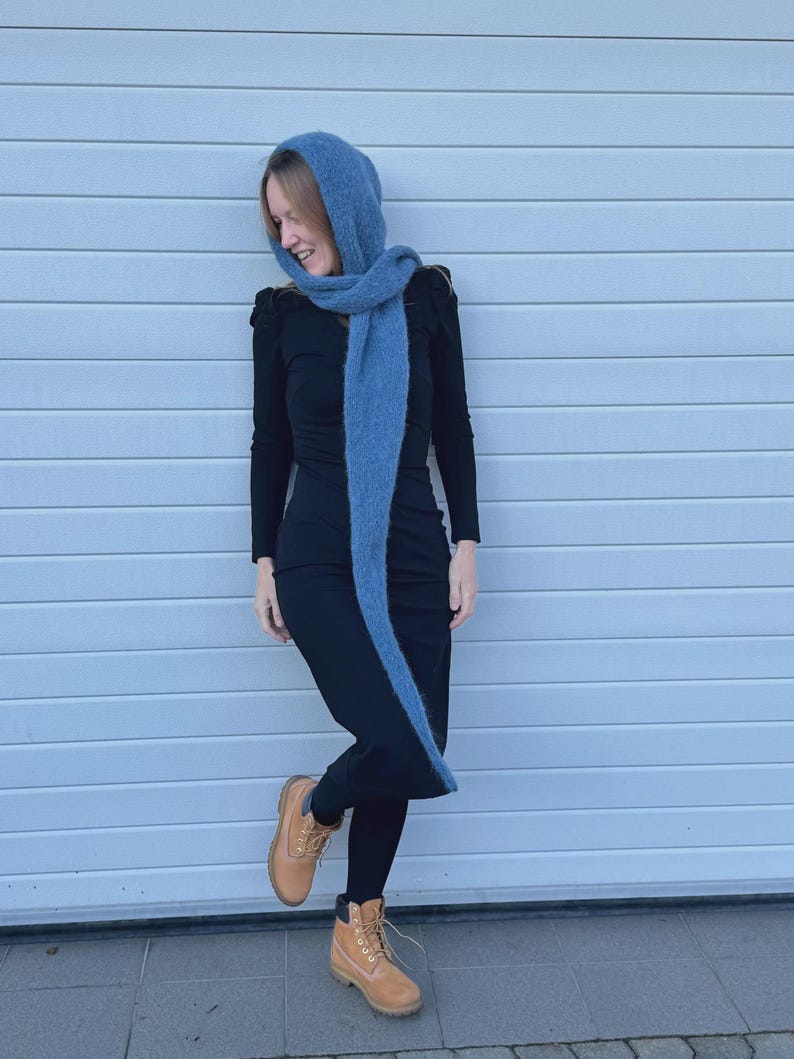 Hooded Scarf Knitting Pattern PDF / Cozy Balaclava Cowl Tutorial / Easy ...