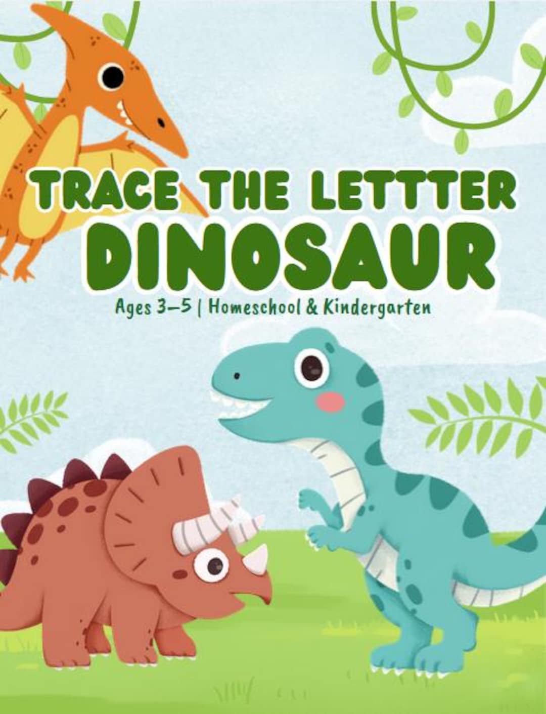 Dinosaur Alphabet Tracing Worksheets for Preschool | Trace the Letter A ...
