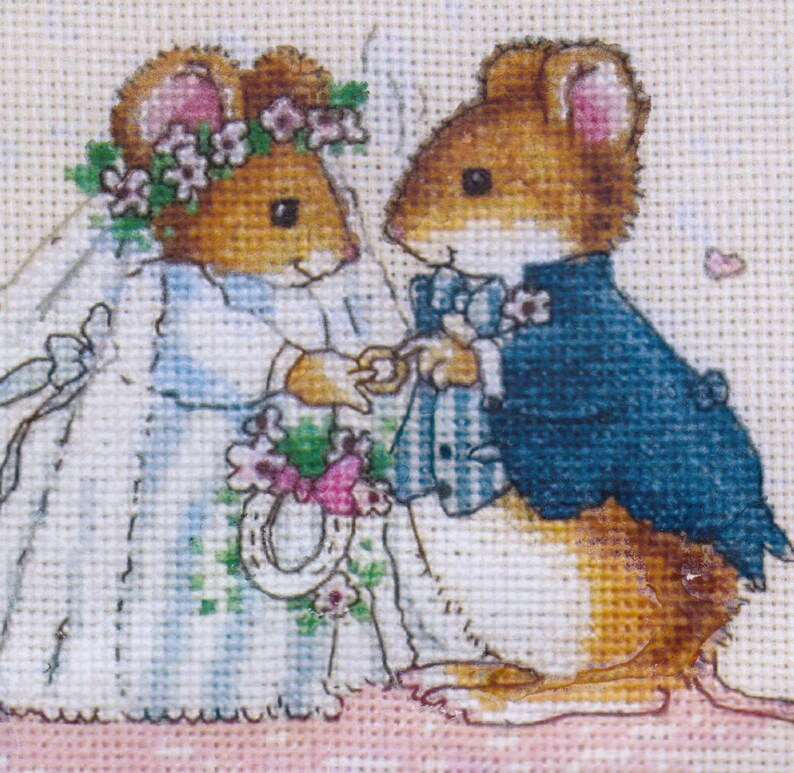 Mouse Wedding Cross Stitch Pattern – Personalized Bride Groom Sampler ...