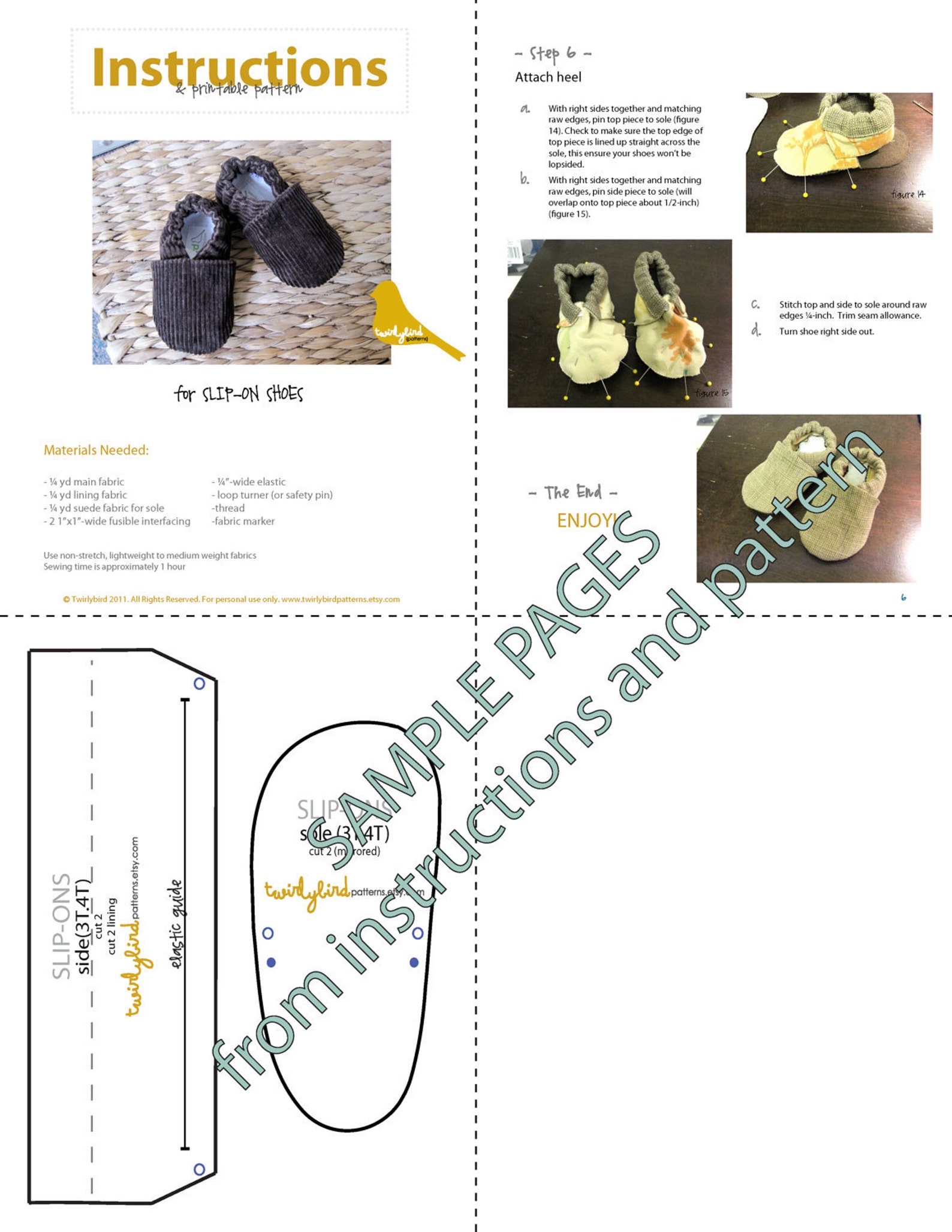 Slip-on Shoe PDF (INSTANT DOWNLOAD Sewing Pattern) - Etsy
