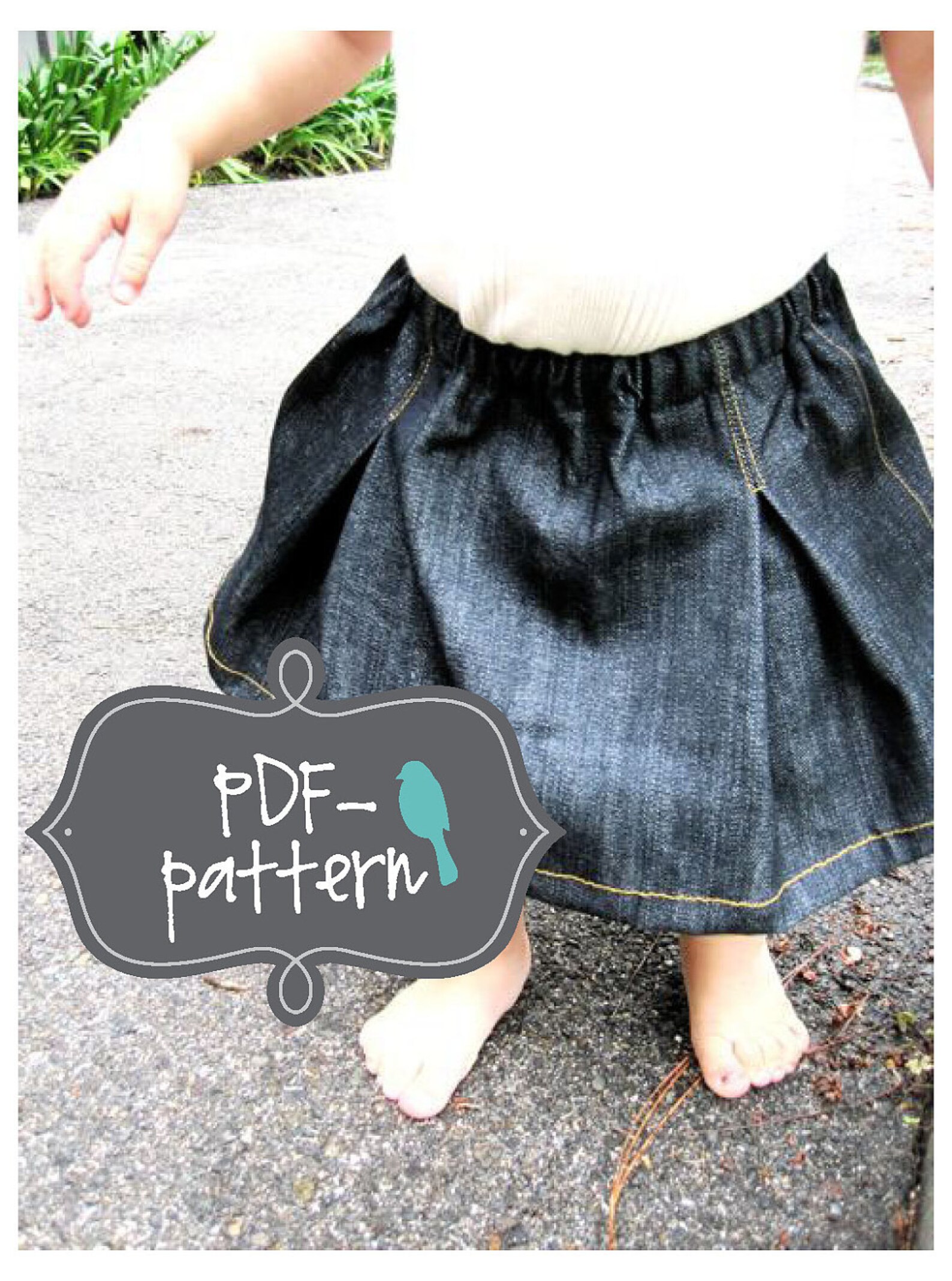 Pleated Girl Skirt PDF INSTANT DOWNLOAD Sewing Pattern | Etsy
