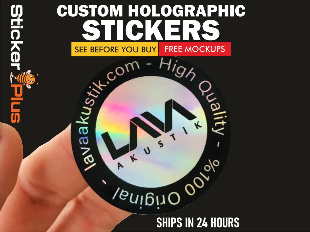 Holographic Stickers | Custom Holographic Stickers | Rainbow Holo ...
