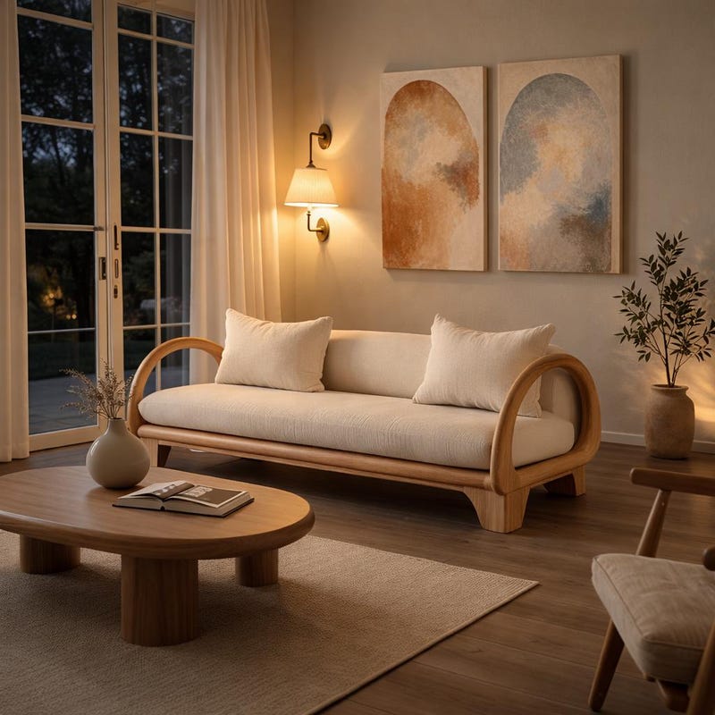 Curved Scandinavian Sofa - Etsy