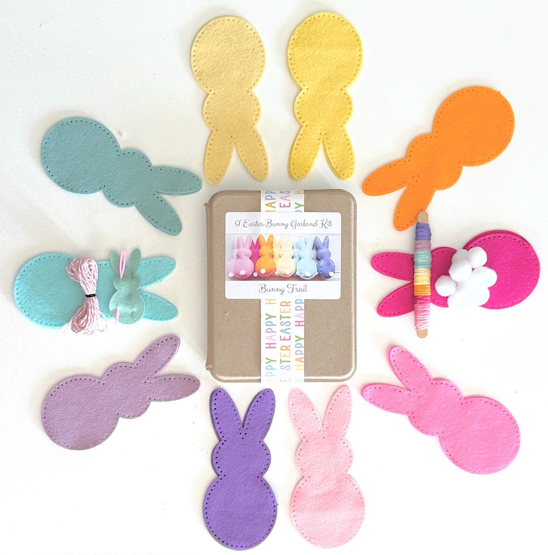 Easter Bunny Garland Kit | DIY Felt Craft | Spring Palette | Craft Kit ...