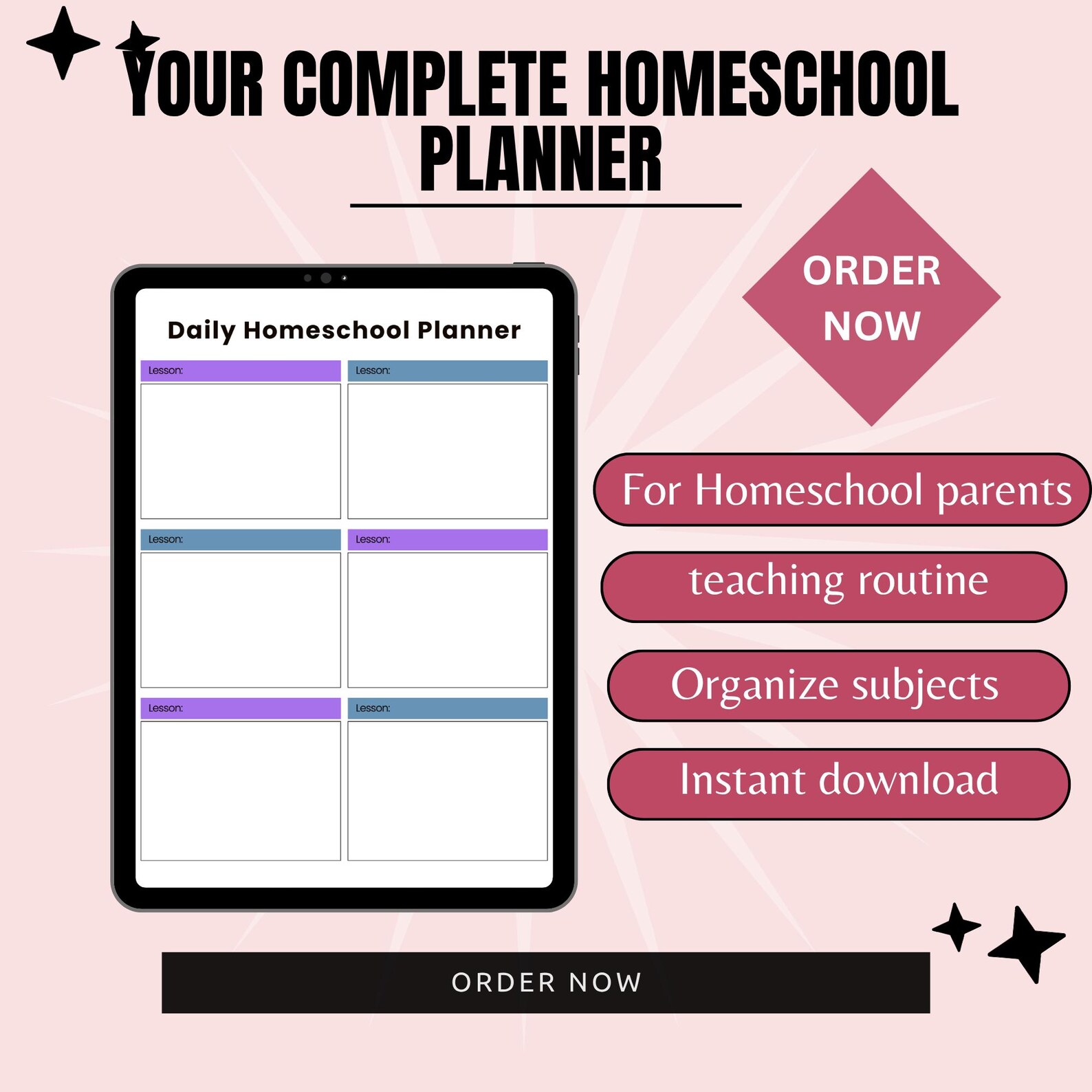 Homeschool Planner Printable PDF | Lesson Planner Student Tracker ...