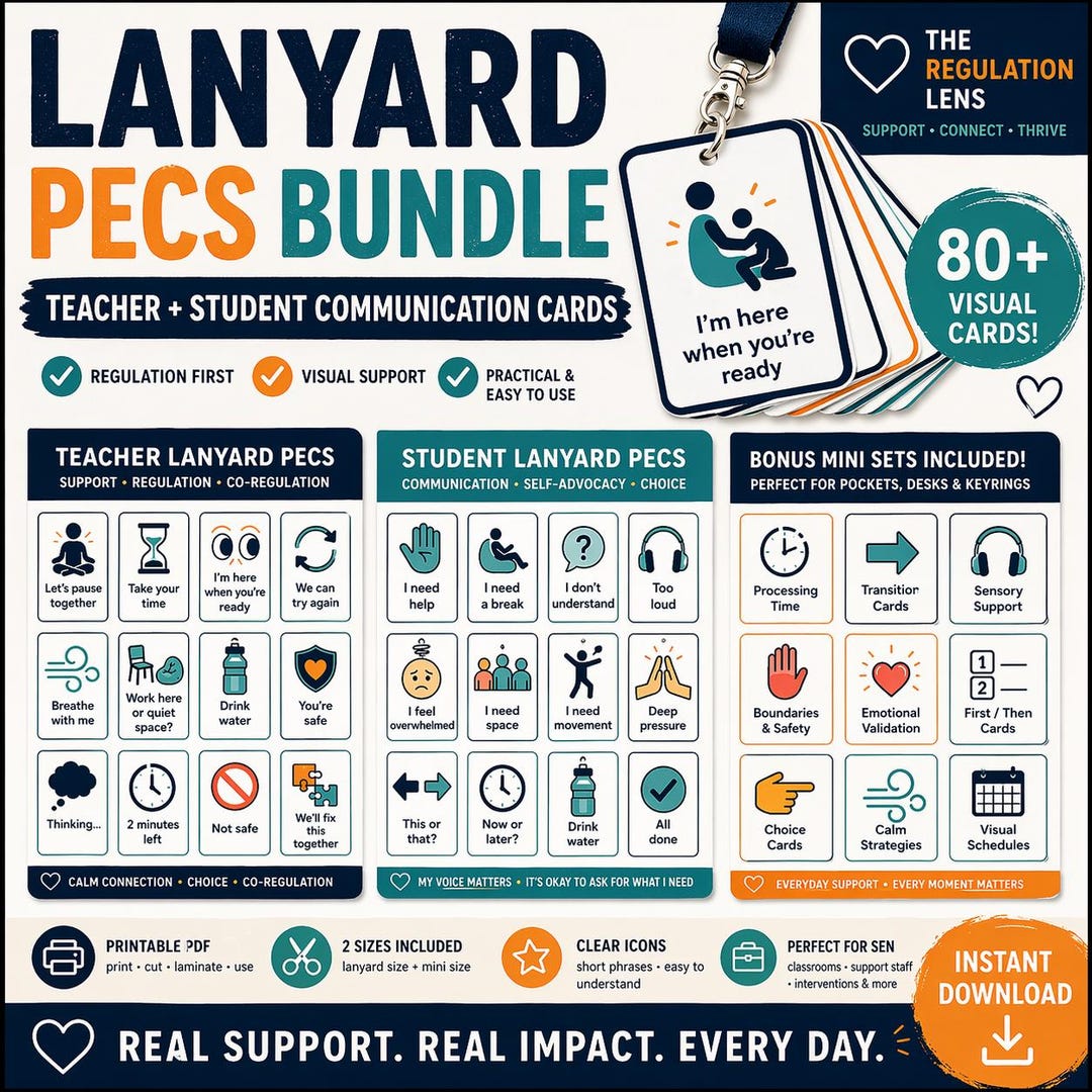 Lanyard PECS Bundle | Teacher Student Communication Cards (printable ...
