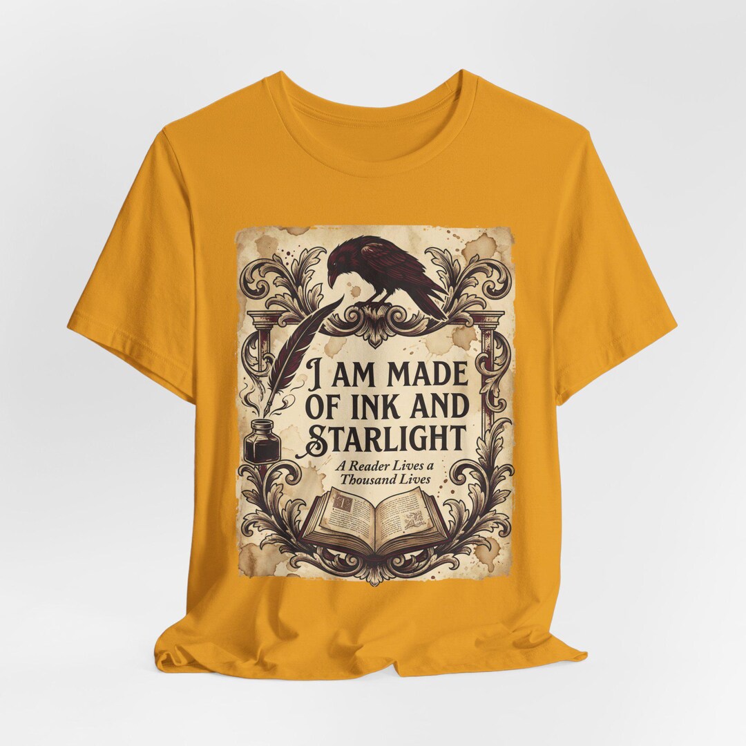 I Am Made of Ink and Starlight Tee | Raven Book Quote, Literary Shirt ...