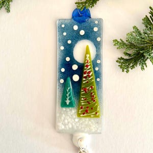 Christmas Glass Snowy Tree Decoration - Etsy
