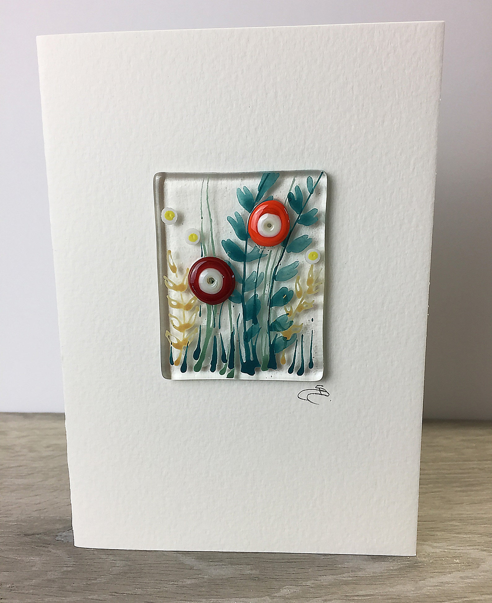 Fused Glass Card - Etsy