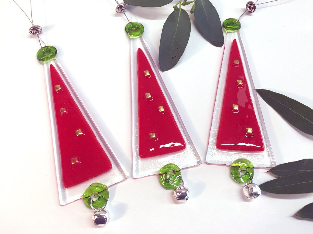 Red Glass Christmas Tree - Etsy UK