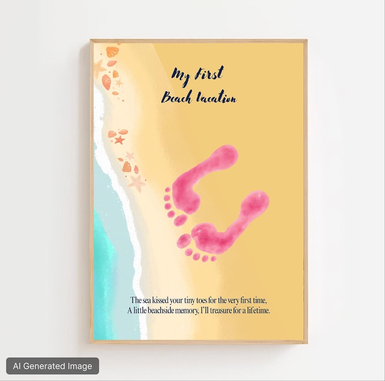 Summer Footprint Craft, Baby Beach Vacation Keepsake, Daycare Activity ...