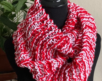Red and White Scarf | Etsy