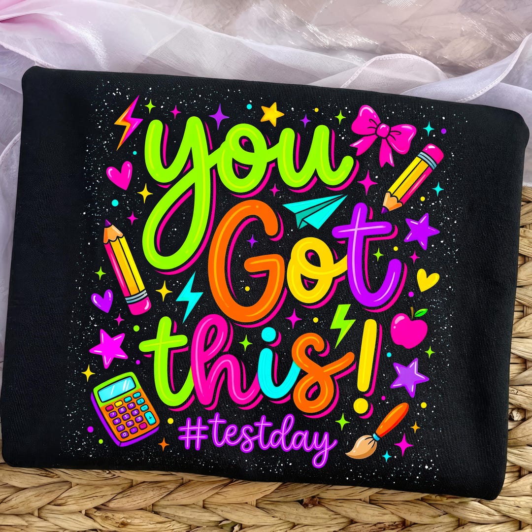 Preppy Neon You Got This PNG, Test Day Motivation Design, Don’t Stress ...