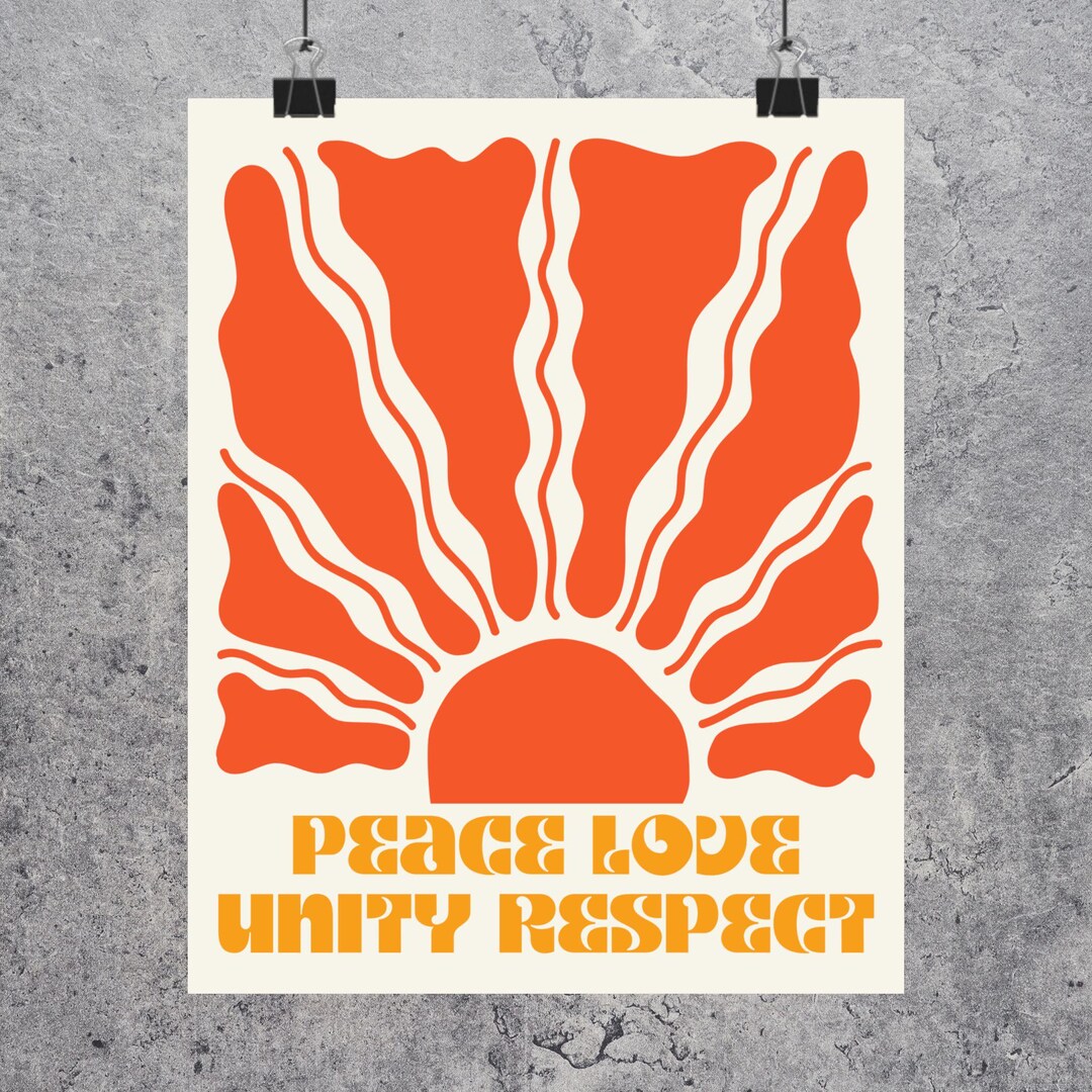 Peace Love Unity Respect Poster | Matte Vertical Art Print - Etsy