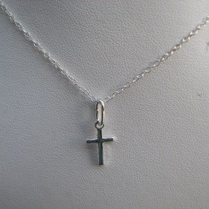 Tiny Mini Cross Necklace Sterling Silver Chain - Etsy