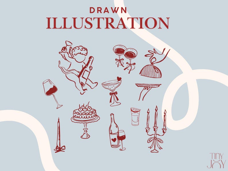 TABLE PLACE CARDS Template | Hand Drawn | Illustration | Food Whimsical ...