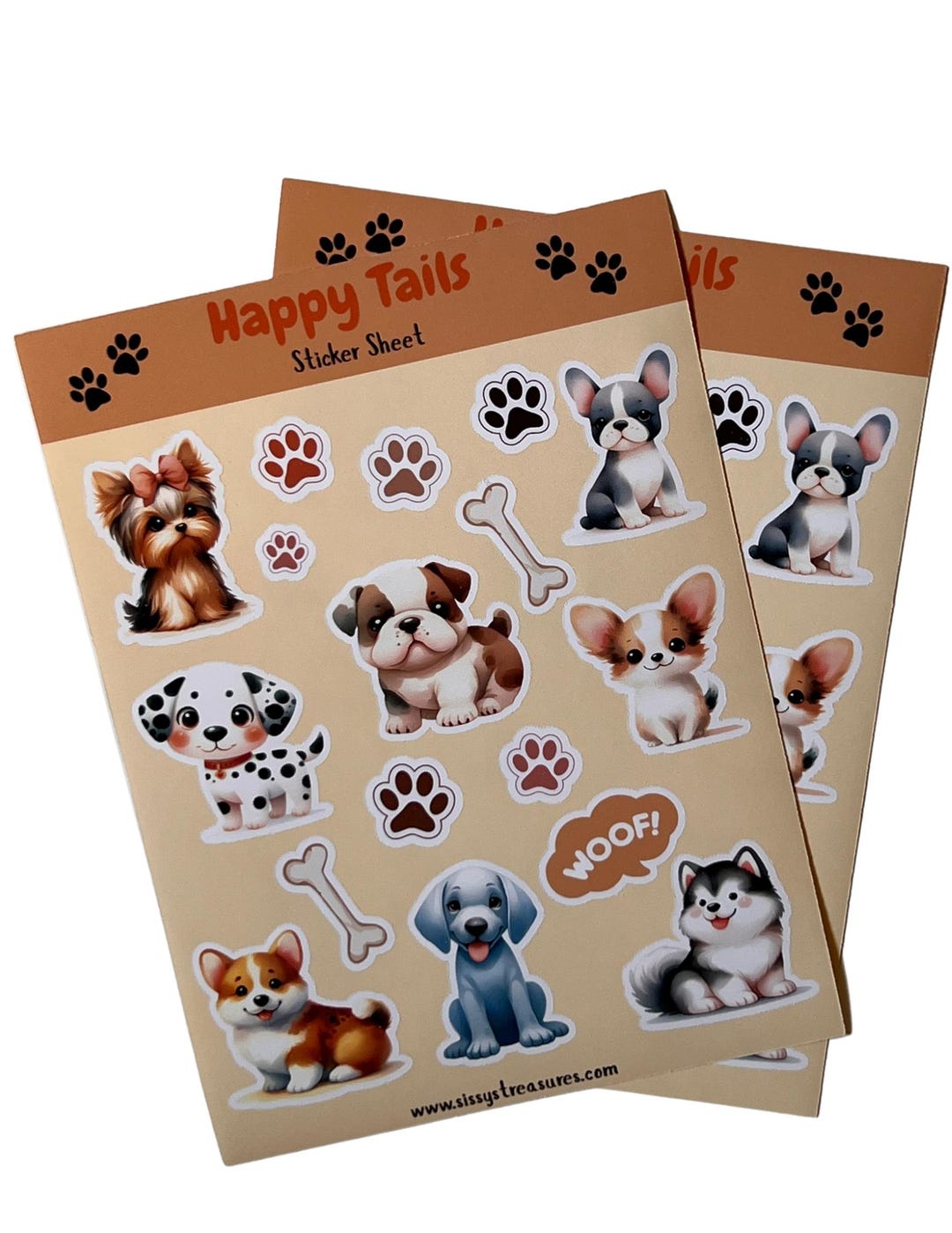 Puppy Sticker Sheet: Dog Lover Planner Journal Art (4.5 X 6