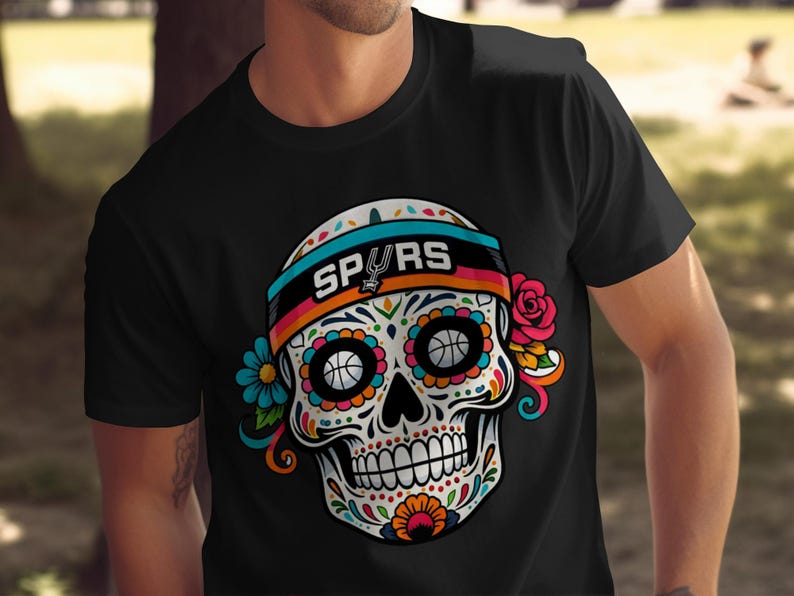 San Antonio Spurs Sugar Skull T-shirts, Basketball Calavera Tee - Etsy