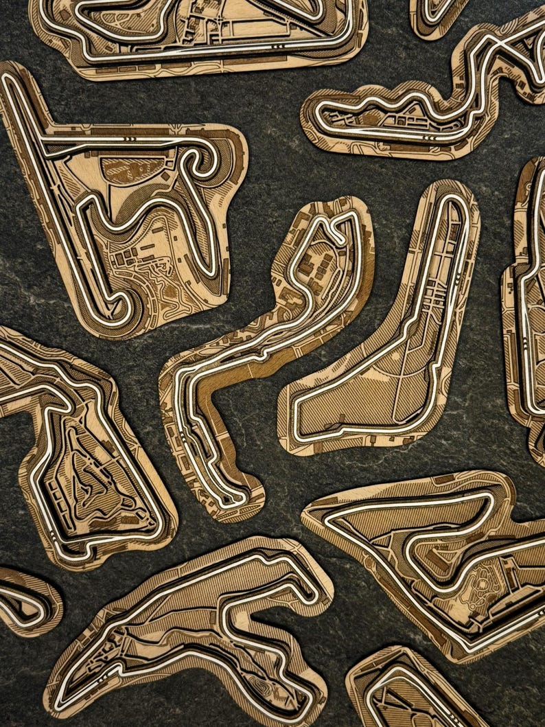 Monaco Wooden F1 Track Map • 3D Laser Cut Desk Decor • Motorsport Fan ...