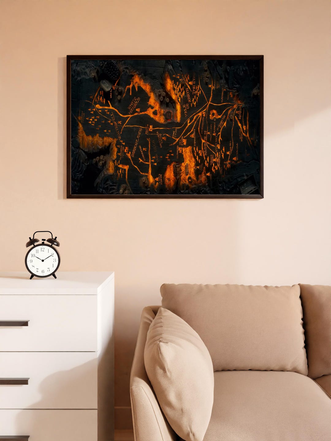 Westeros Map Canvas Wall Art Dragonstone Painted Table Canvas Print ...