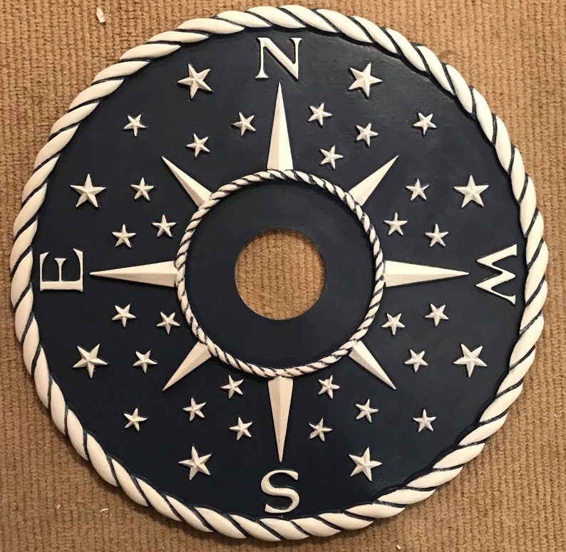 Nautical Compass Rose Ceiling Medallion: Beach Decor Lighting - Etsy